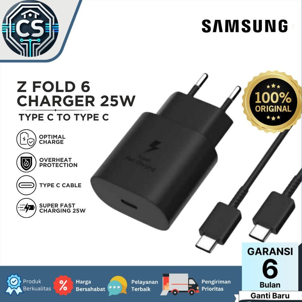 Jual Charger Samsung Galaxy Z Fold 6 25 Watt Super Fast Charging Type C ...