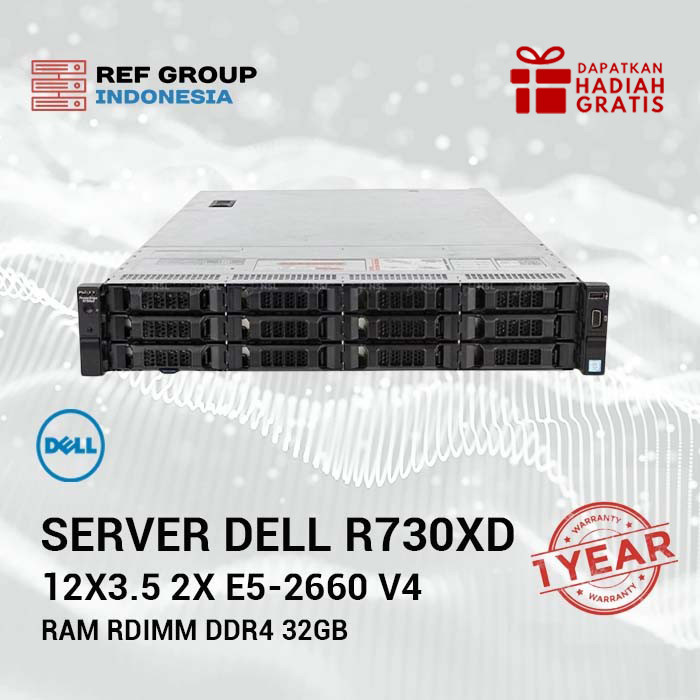 Jual Server Dell R730xd 12x3.5" H730 mini 2x E5-2660 v4 DDR4 32Gb ...