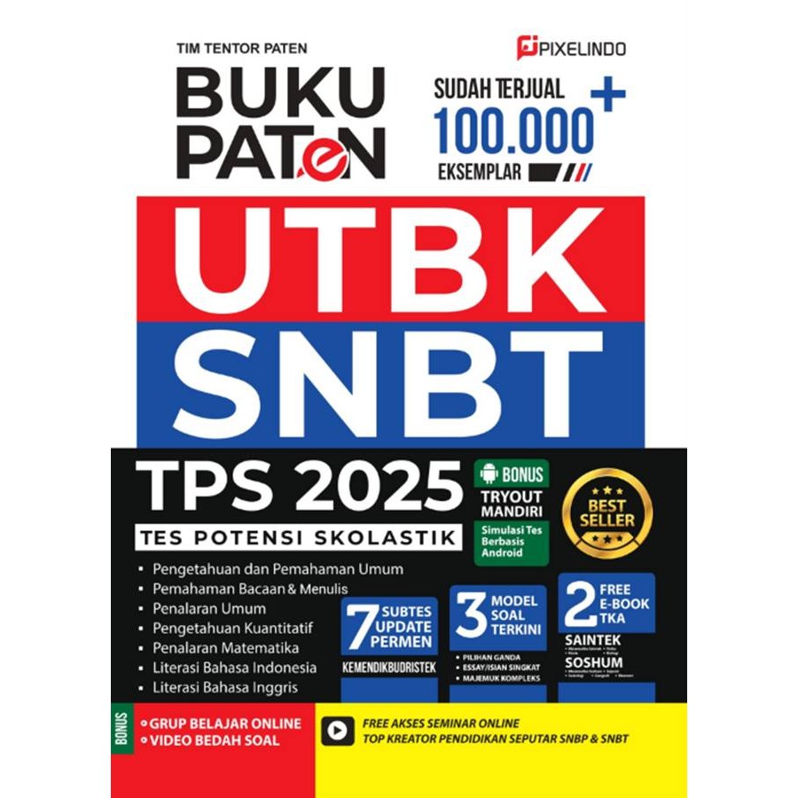 Jual Buku Paten UTBK SNBT TPS 2025 Dilengkapi FR SOAL ASLI TERBARU dan disertai kunci jawaban ...