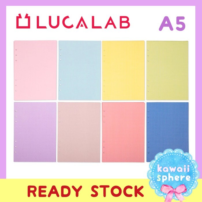 Jual Lucalab A5 refill color grid note Refill Ring Binder 6-Holes Korea | Shopee Indonesia