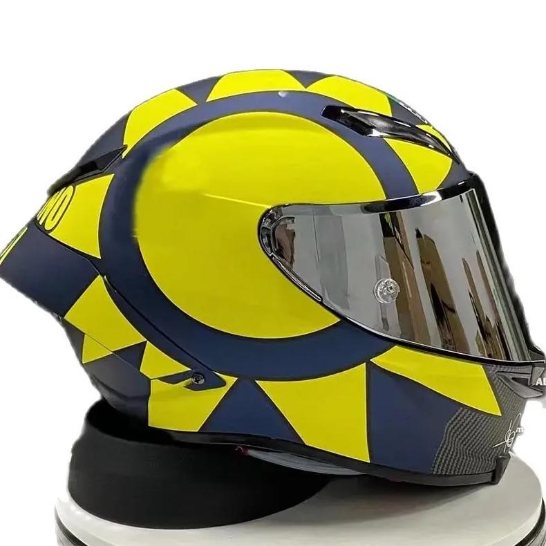 Jual dot approved sun and moon flower helmet motocross motobike riding ...