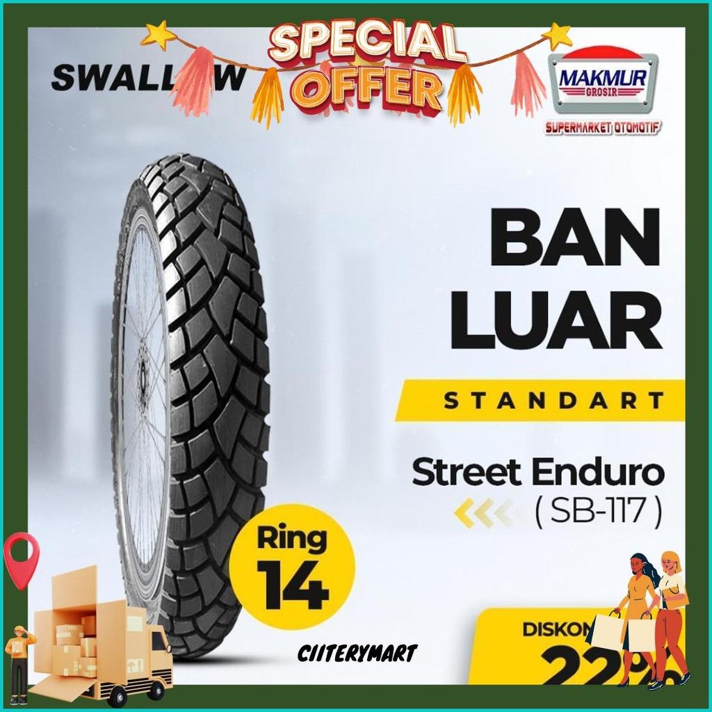 Jual Ban Standar Tahu/Nanas Ring 14" Swallow Street Enduro Murah ...
