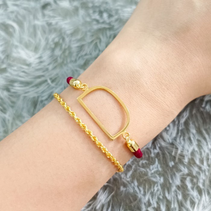 Jual Kekinian gelang ola model huruf initial simpel elegan dan stylish ...