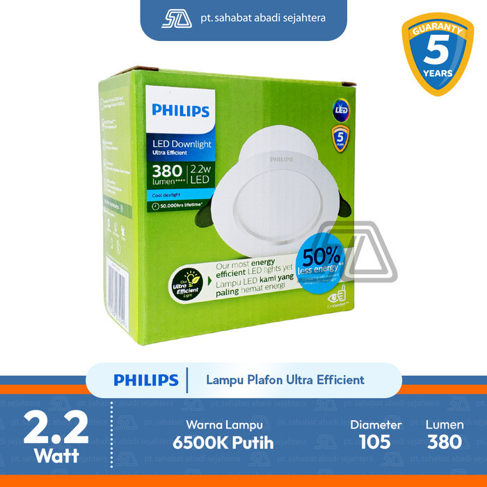 Jual Philips Lampu LED Downlight Plafon Ultra Efficient 2.2W 4 inch ...