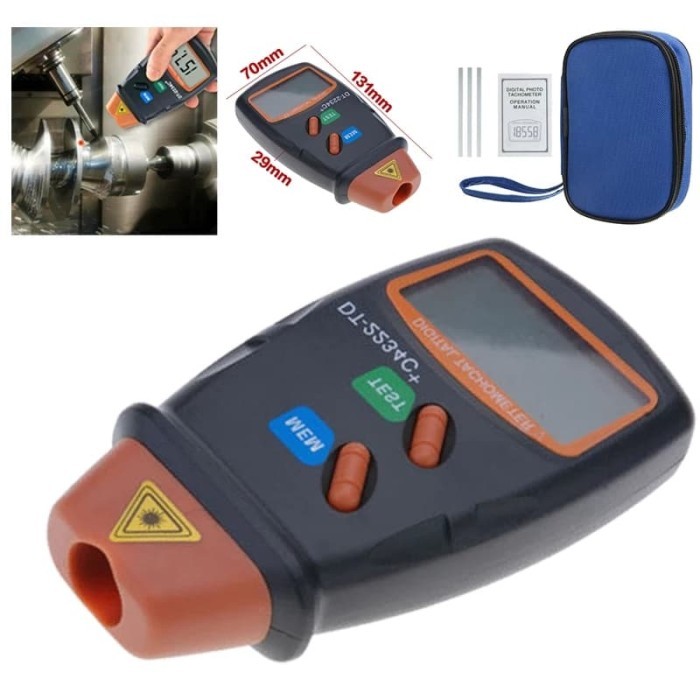 Jual alat ukur putaran mesin /Digital Laser Tachometer RPM Test Speed ...