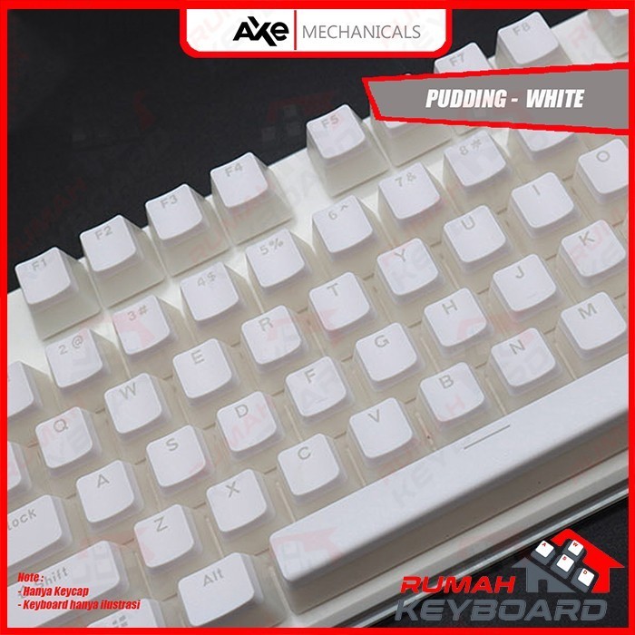 Jual Diskon Keycap - Keycaps - Oem - Pudding White - Pbt - Rgb - See ...