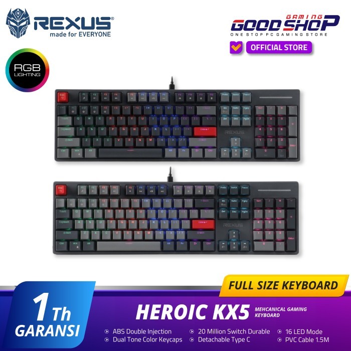 Jual Terbaru Rexus Heroic Kx5 / Kx-5 / Kx 5 Gaming Keyboard | Shopee Indonesia