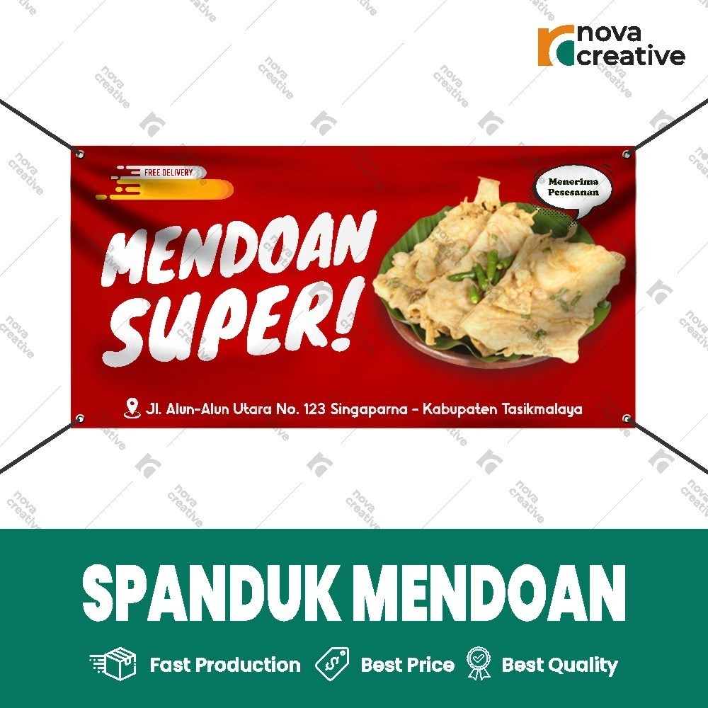 Jual Cetak Spanduk Mendoan Baligho Cetak Banner Free Desain | Shopee ...
