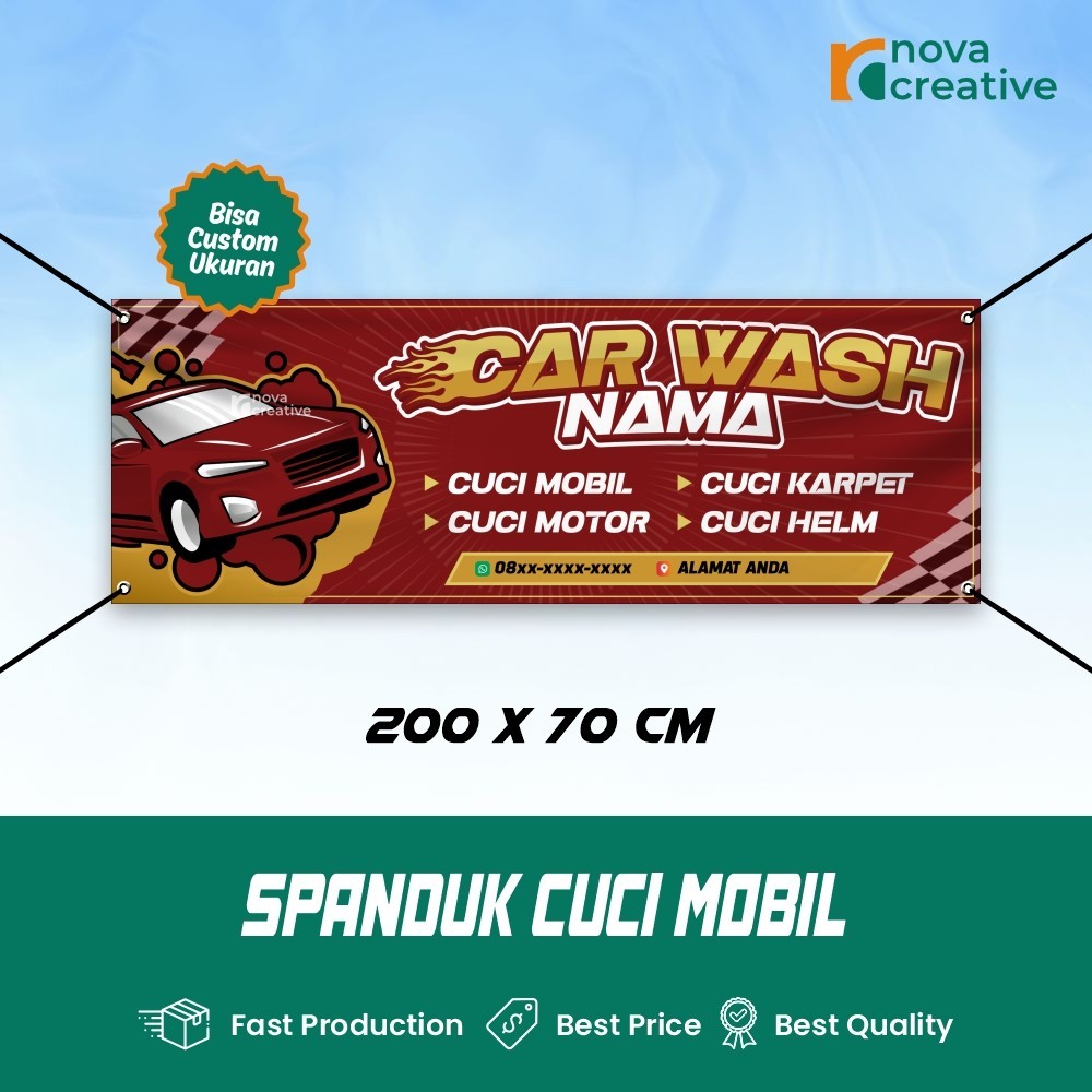Jual Jasa Print Spanduk Cuci Mobil Spanduk Custom Desain Suka-Suka ...