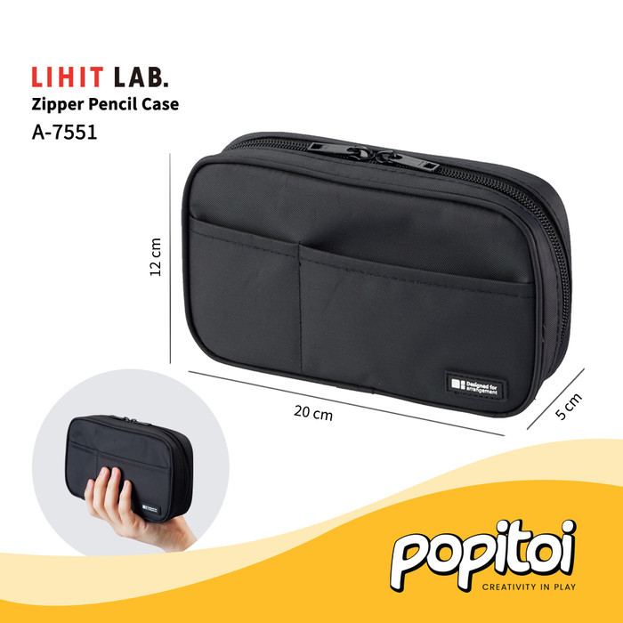 Jual Lihit Lab A-7551 Zipper Pencil Case Tempat Kotak Pensil Resleting ...