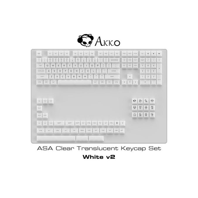 Jual AKKO ASA Clear Translucent Keycaps Set 155 Key V2 WHITE Mechanical ...