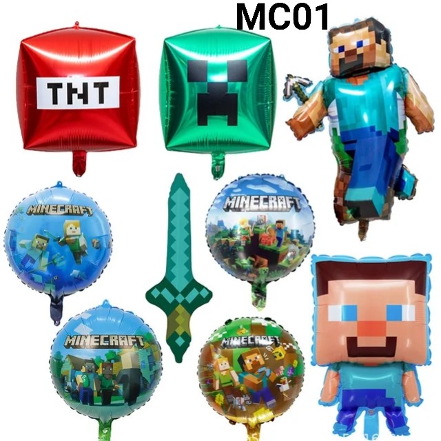 Jual MC01 Balon foil karakter dekorasi 3D 4D boneka minecraft papaya ...