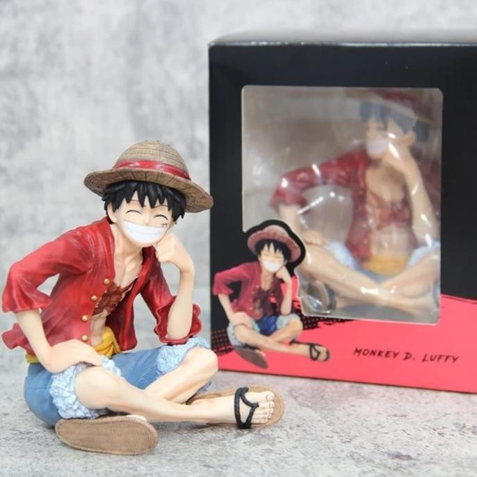 Jual Monkey D Luffy Anime One Piece Smile and Sitting Pose | Shopee ...