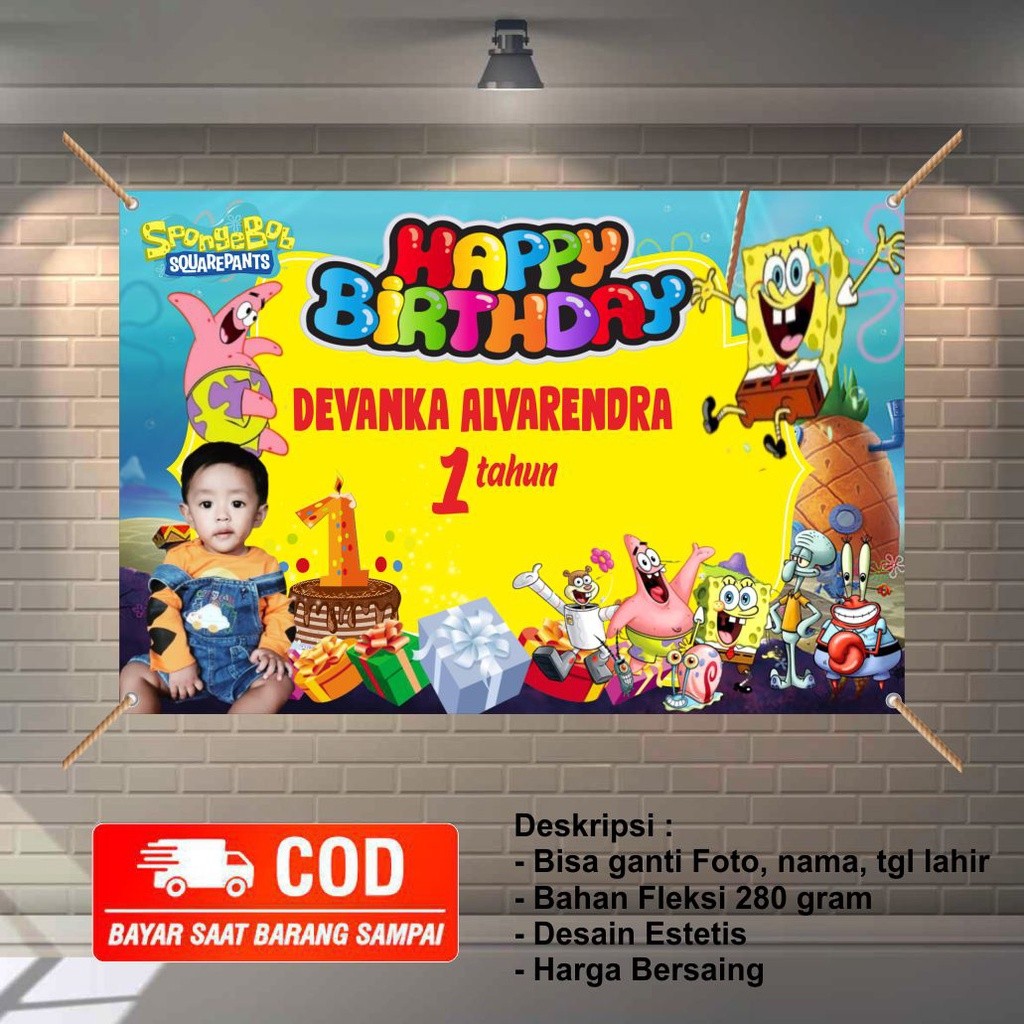 Jual PROMO DISKON GEDE !! Banner / Backdrop Ulang Tahun Anak Custom ...