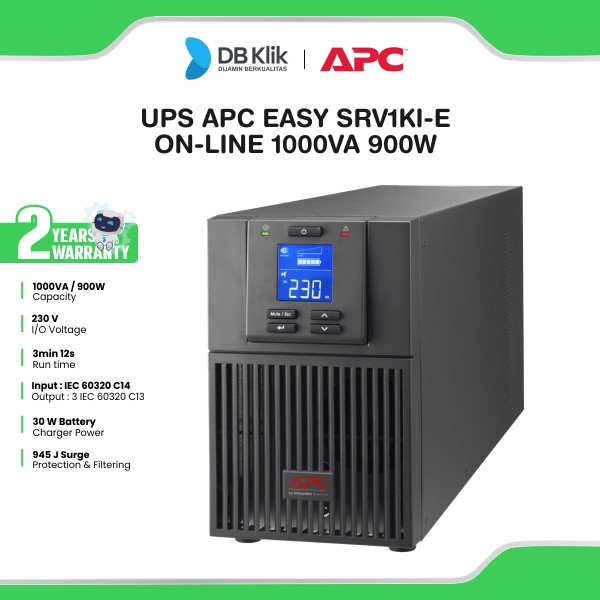 Jual Apc Ups Easy Srv1Ki-E On-Line 1000Va 900W - Srv1Kie Online | Shopee Indonesia