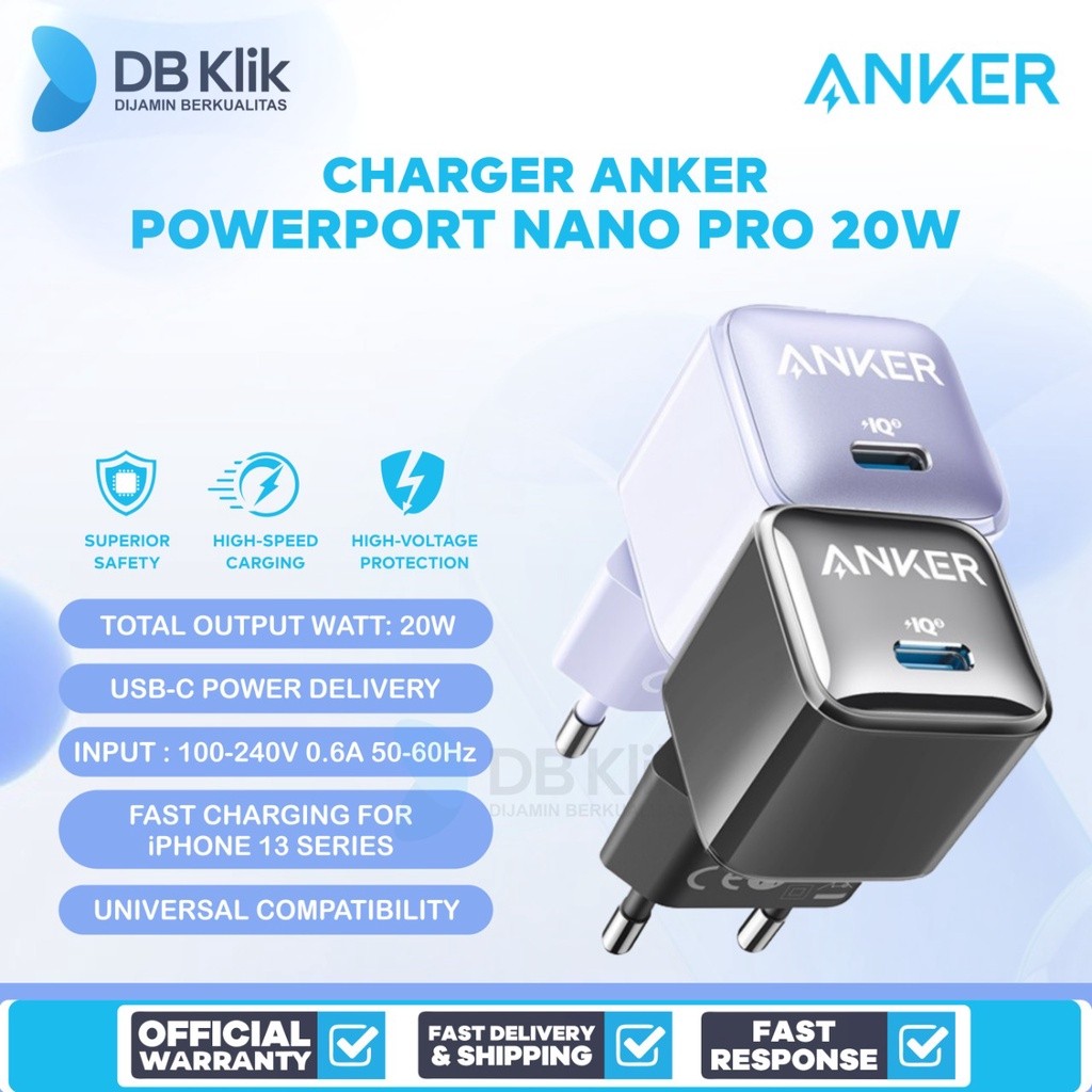 Jual Anker Charger Powerport Nano Pro 20W-Wall Charger Powerport Nano | Shopee Indonesia