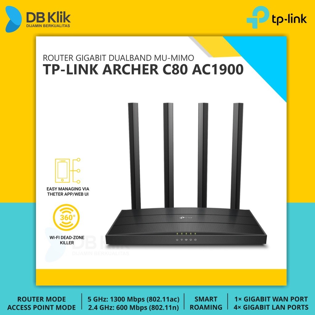 Jual Tp-Link Router Archer C80 Ac1900 Gigabit Dualband Mu-Mimo - Tplink C80 | Shopee Indonesia
