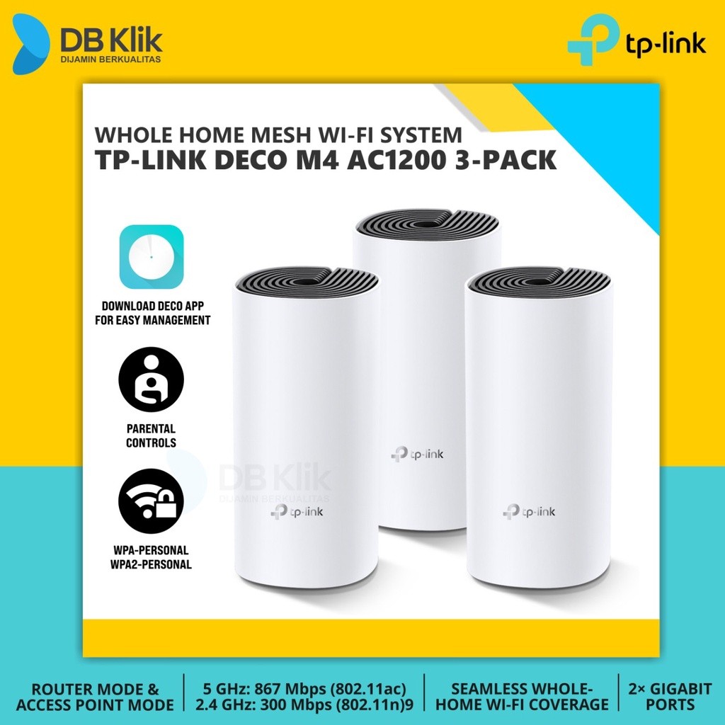 Jual Tp-Link Deco M4 Ac1200 Whole Home Mesh Wi-Fi System - Deco M4 3 ...