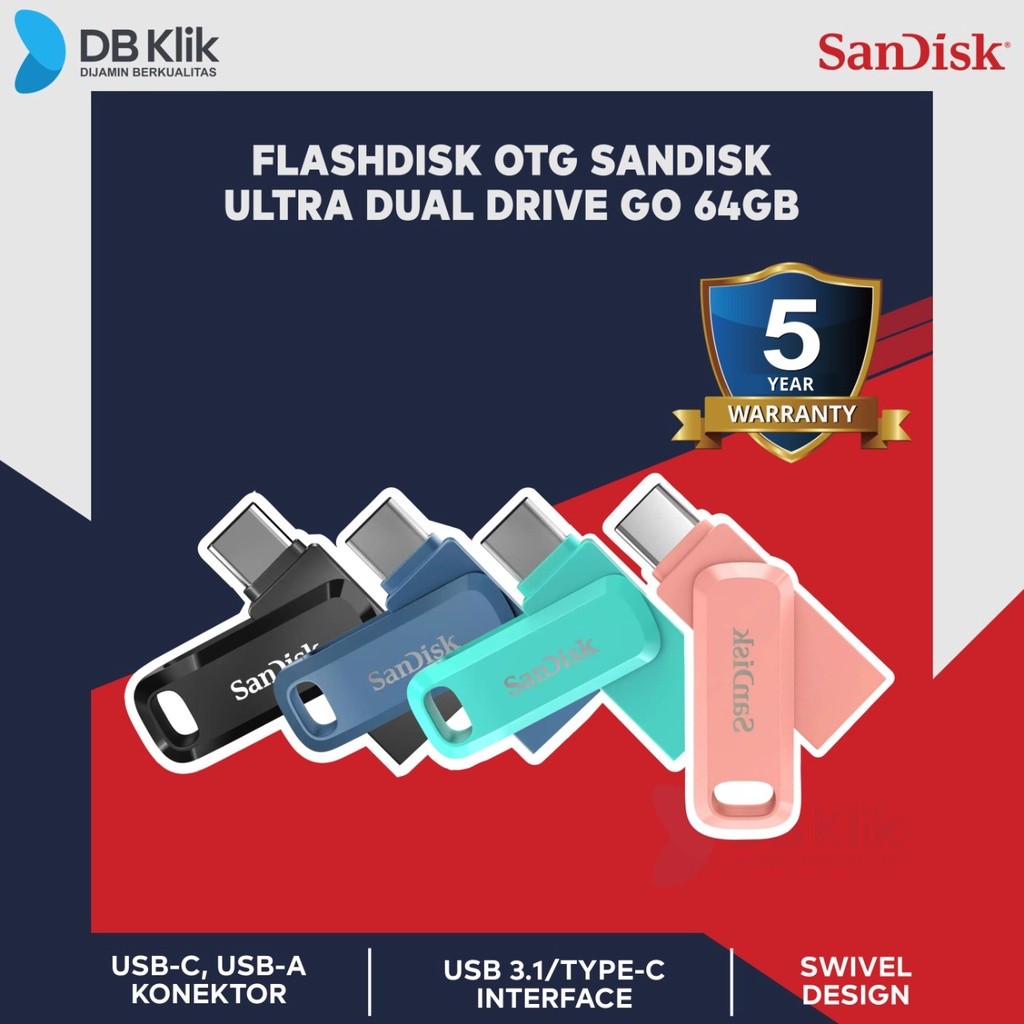 Jual Sandisk Flashdisk Otg Ultra Dual Drive Go 64Gb Usb 3.1 Type-C ...