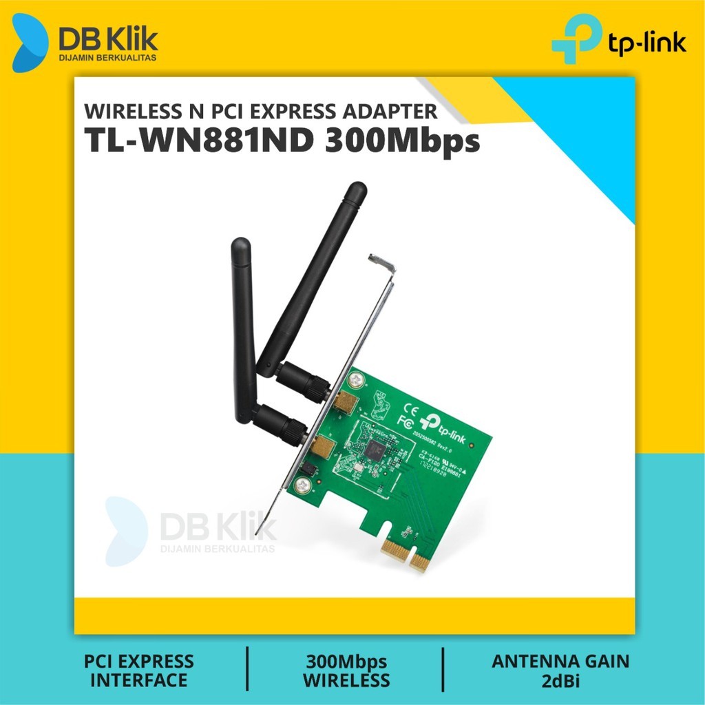 Jual Tp-Link Wireless N Pci Express Adapter Tp Link Tl-Wn881Nd 300Mbps ...