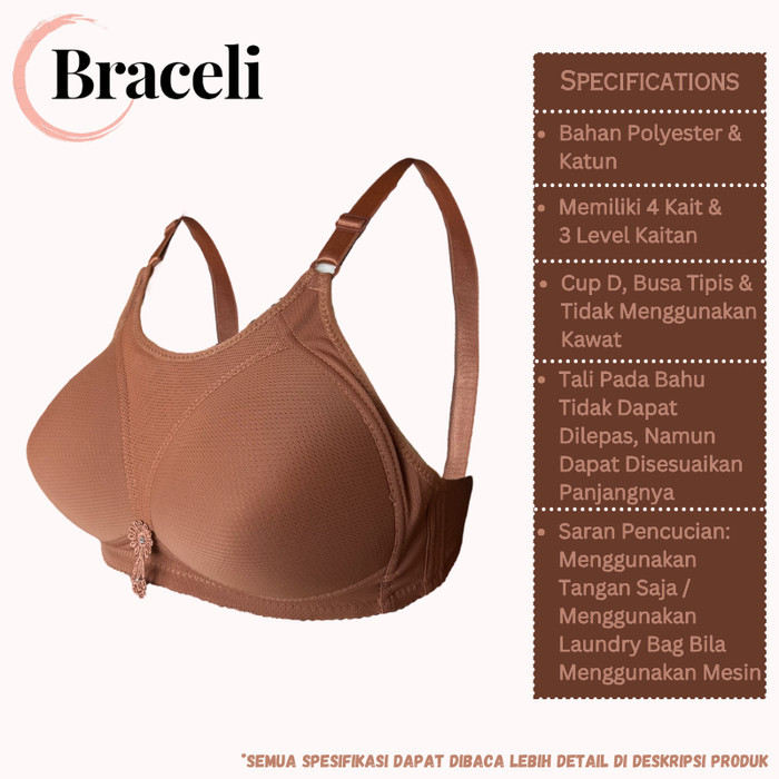 Jual Bra Kemben Jumbo Tanpa Kawat Braceli Art 4429 Cup D | Shopee Indonesia
