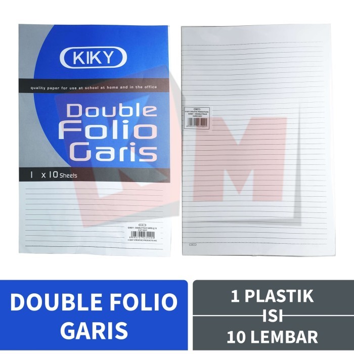 Jual HARGA DISC - Kertas Double Folio Garis Bergaris Kiky 1 Plastik Isi ...