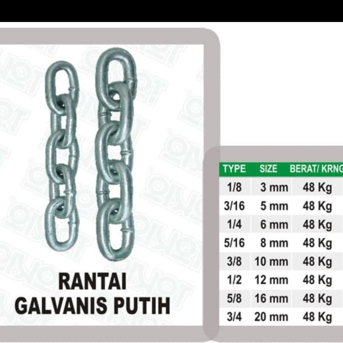 Jual RANTAI KAPAL 3 4 5 6 8 10 12 14 16 20MM MM / RANTAI BESI ...
