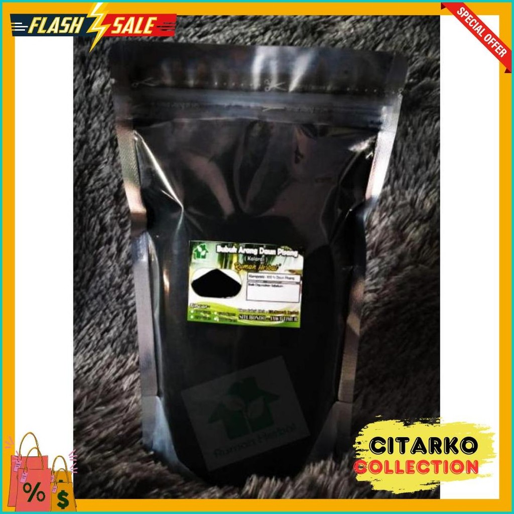 Jual Pewarna Hitam Alami/Arang Aktif Daun Pisang Super/Kalaras Kemasan ...