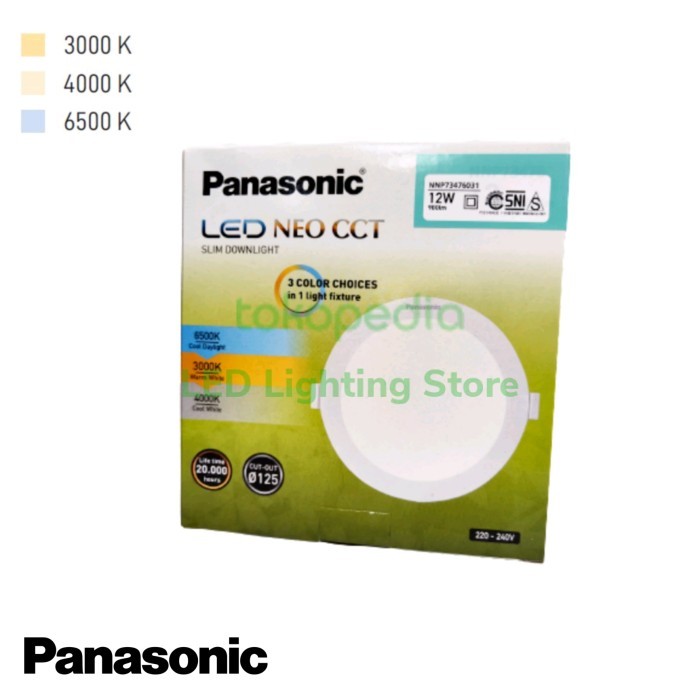 Jual PANASONIC Downlight LED NEO CCT Slim 12W 12 Watt NNP73476 (3 Warna ...