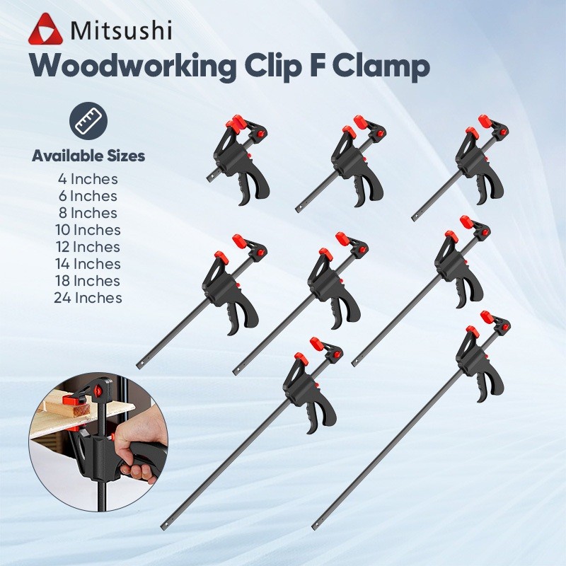 Jual Mitsushi Klem Jepit Kayu F Clamp 4" 6" 8" 10" 12" 14" 18" 24 ...