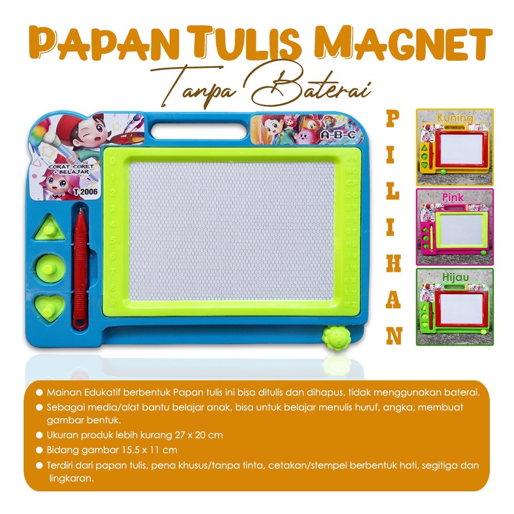 Jual MAINAN PAPAN TULIS MAGNET - Papan Tulis Anak Model Magnet Tanpa ...