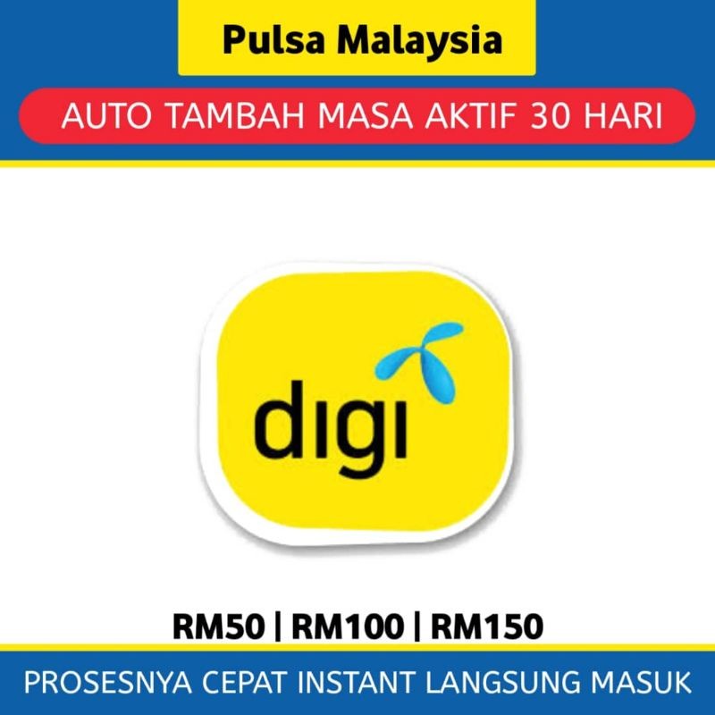 Jual Pulsa Malaysia Digi RM50 RM100 RM150 | Shopee Indonesia