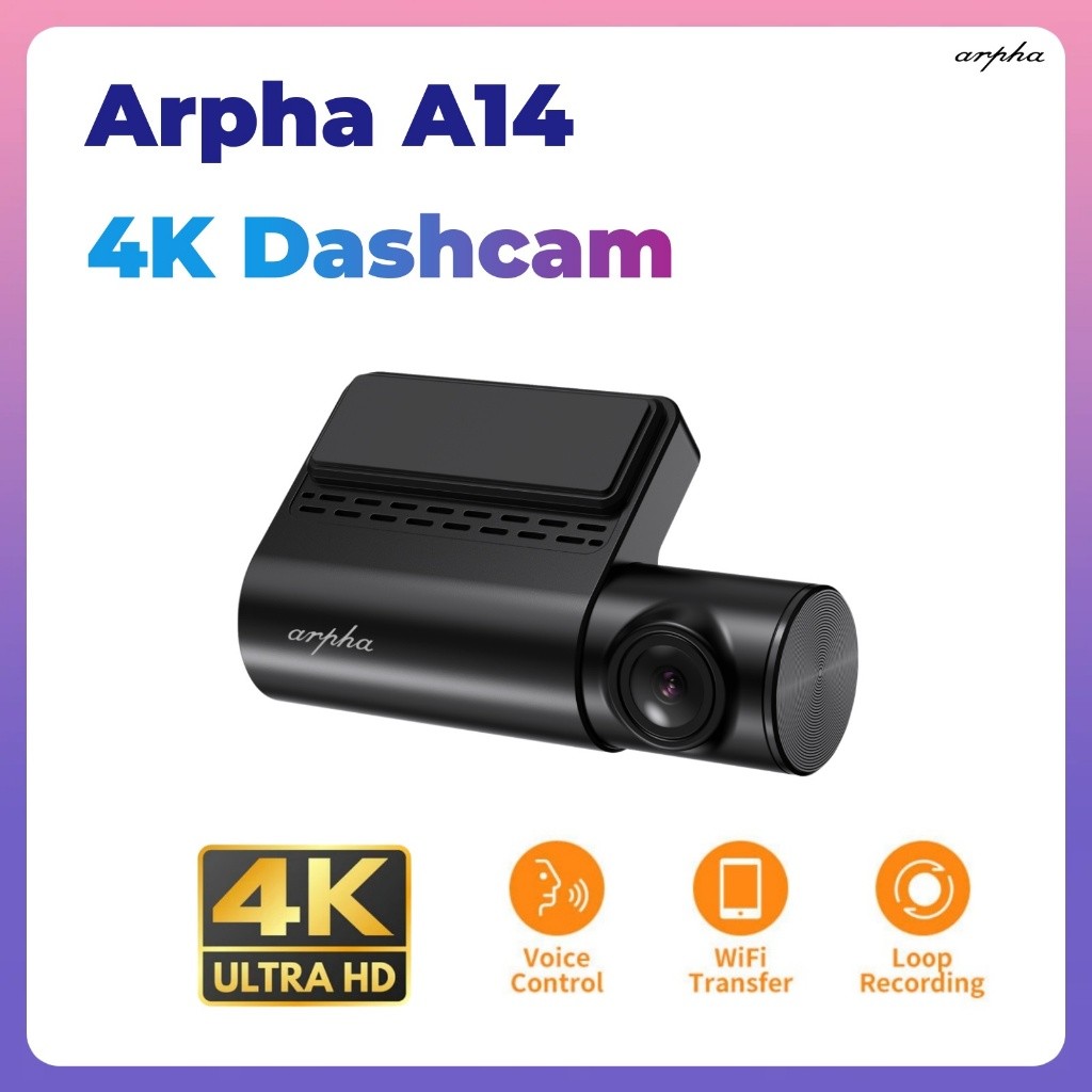 Jual Arpha A14 4K Dashcam 2160P Kamera Mobil Perekam Mengemudi dengan Kontrol Suara GPS Kontrol ...