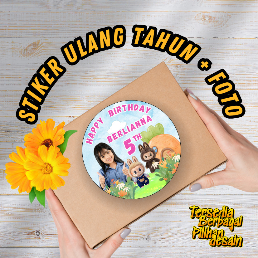 Jual STIKER ULANG TAHUN CUSTOM FOTO/STIKER NASI BOX BENTO/HARGA PER ...
