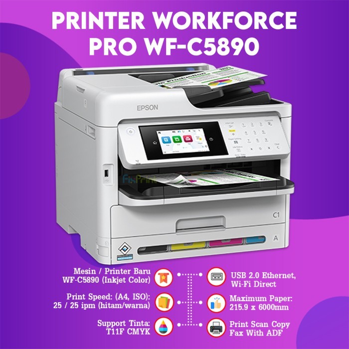 Jual Printer Epson WorkForce Pro WF-C5290 WF-C5390 Wi-Fi Duplex ...