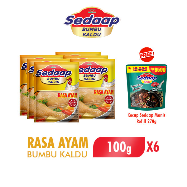 Jual Sedaap Bumbu Kaldu Ayam 100 gr x6 Free Kecap Sedaap 270gr | Shopee ...