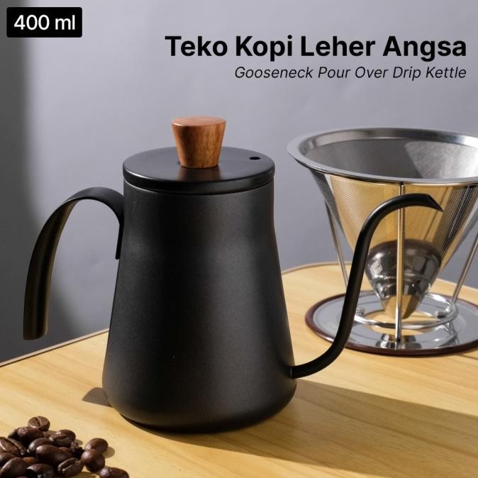 Jual TEKO KOPI LEHER ANGSA GOOSENECK POUR OVER DRIP KETTLE 400ML ...