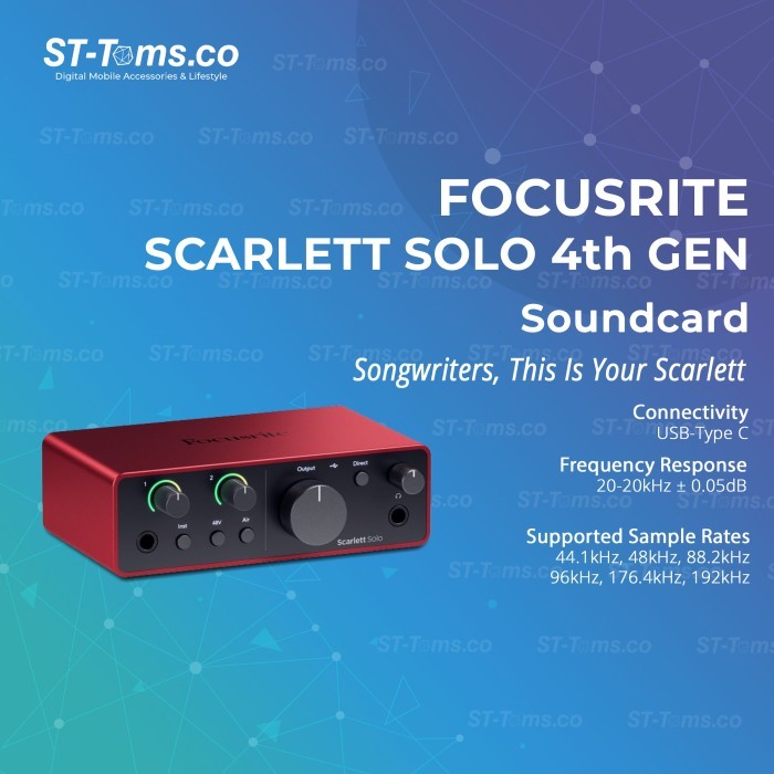 Jual Focusrite Scarlett Solo 4th Gen USB Audio Interface Soundcard ...