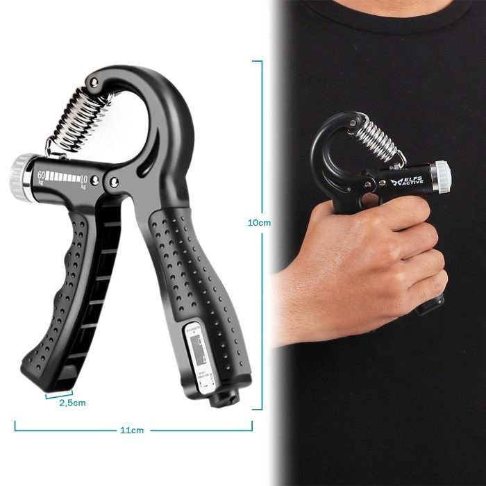 Jual Elfs Adjustable Hand Grip Counter 10-60 Kg Gripper Training ...