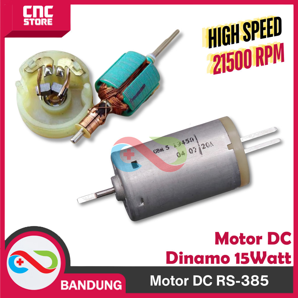 Jual MOTOR DC Dinamo 385 RS-385 DC 6V 9V 12V 15W XIS AS 2.3mm HIGH RPM ...