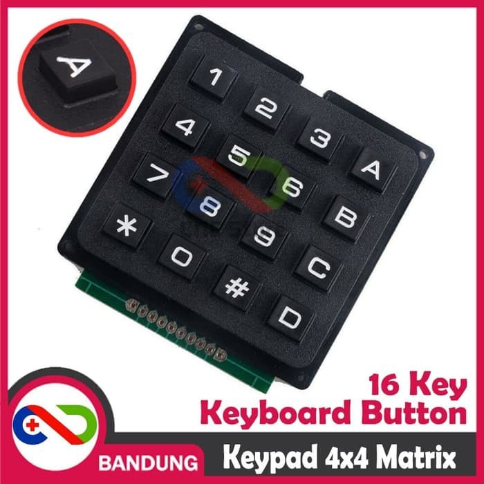 Jual KEYPAD 4X4 MATRIX ARRAY 16 KEY KEYBOARD HARD KEYPAD MATRIX NUMERIC 10P | Shopee Indonesia