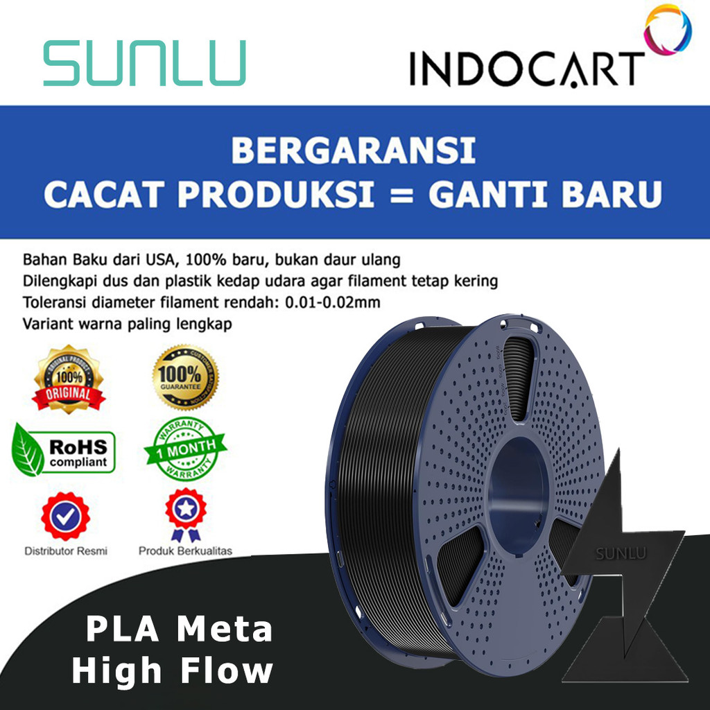 Jual 3D Printer Filament SUNLU PLA Meta / High Flow 1.75mm 1Kg-IndoCart 3D | Shopee Indonesia