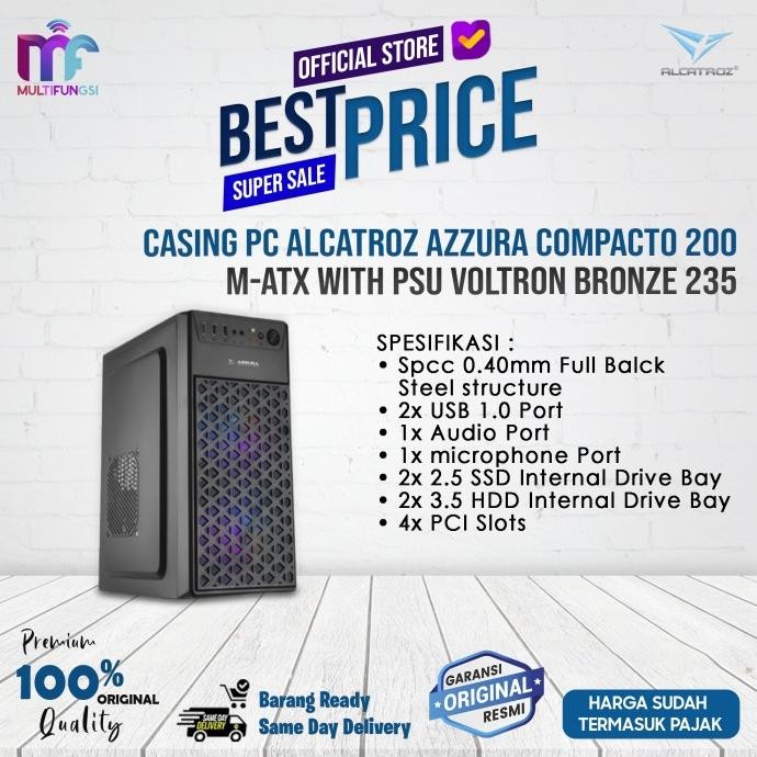 Jual Alcatroz Azzura Casing PC Compacto 200 m-Atx with PSU Voltron ...