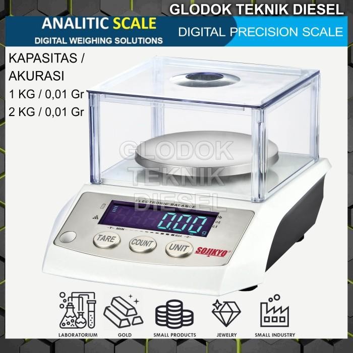 Jual Sojikyo Timbangan Digital Scale Led Analitik Emas Lab 1, 2 Kg ...