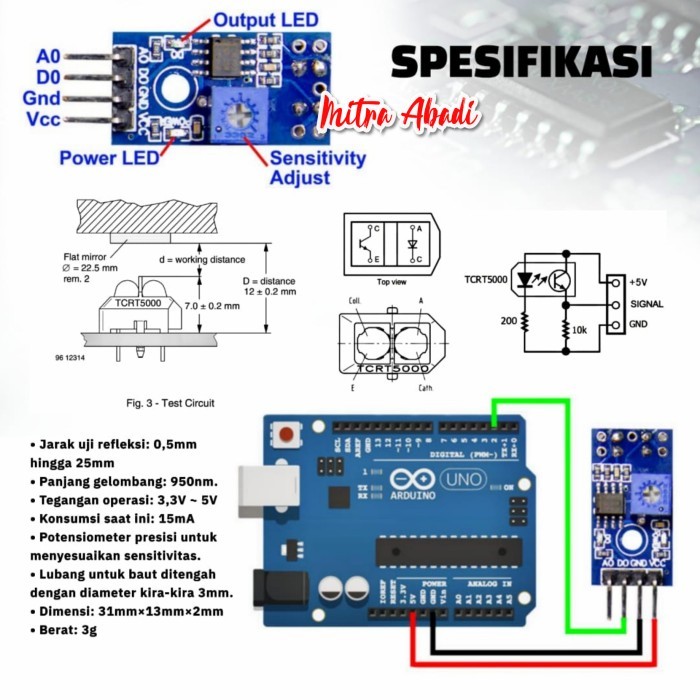 Jual Tcrt5000 Infrared Obstacle Avoidance Tracking Sensor Module ...