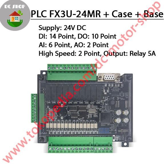Jual PLC Mitsubishi FX3U 24MR 14DI 10DO 6AD 2DA RS232 RS485 Modbus RTU 24V - ASLI | Shopee Indonesia