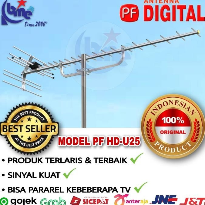 Jual Antena Tv Digital PF HD-U25 Original Full Alumunium Sinyal Kuat ...