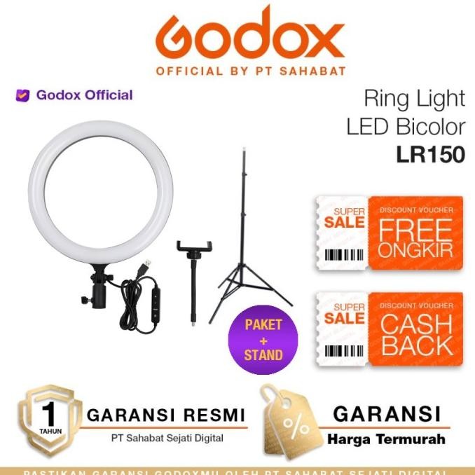 Jual Godox Ring Light LR150 Black LR-150 LR 150 make up LED Bicolor AGR | Shopee Indonesia