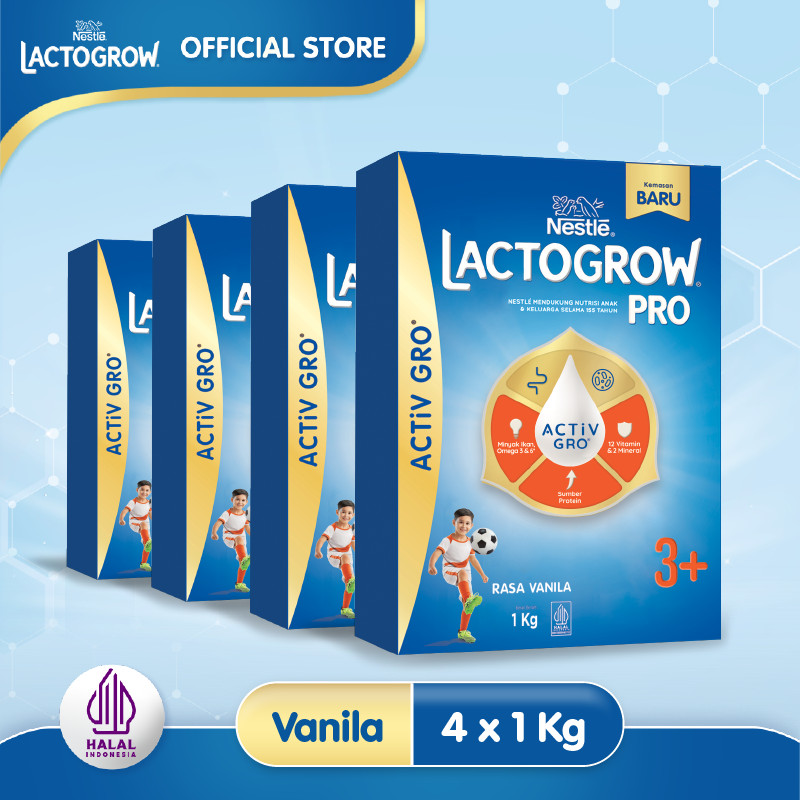 Jual Nestle LACTOGROW PRO 3+ / LACTOGROW 4 dengan ACTiVGRO Susu Vanila ...