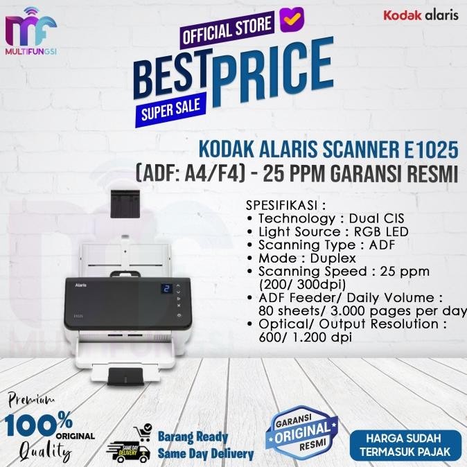 Jual Kodak Alaris Scanner e1025 (ADF: A4/F4) - 25 ppm | Shopee Indonesia